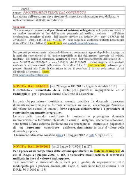 Tabella Contributo Unificato Afa Online It