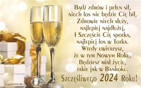 Sylwester Nowy Rok New Year 1255 Prezenty Kieliszki Szampana