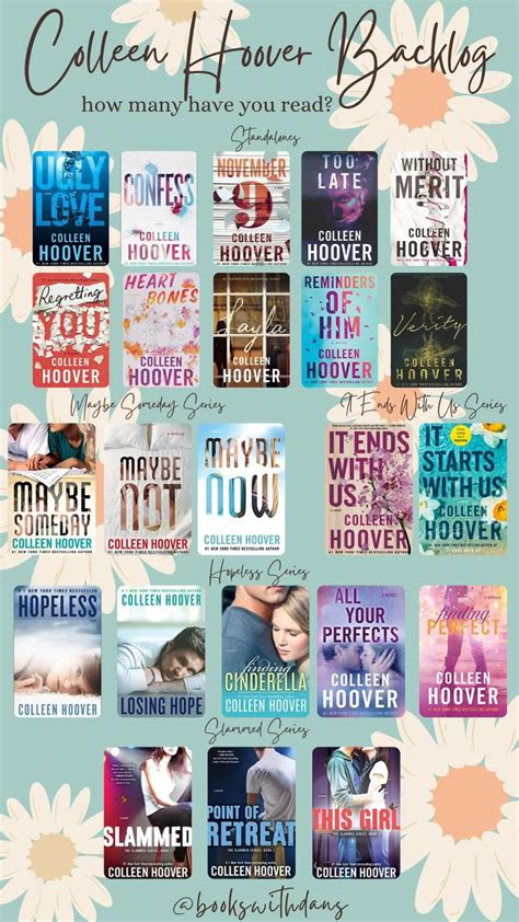 Colleen Hoover Printable Book List