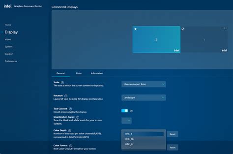 How Do I Set Color Depth Or Color Format In The Intel Graphics