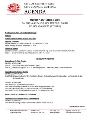 Fillable Online COUNCIL CHAMBERS CITY HALL Fax Email Print PdfFiller
