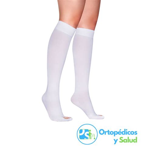 Medias Antiembólicas Rodilla Blanco 18 23mmHg Ortopédicos