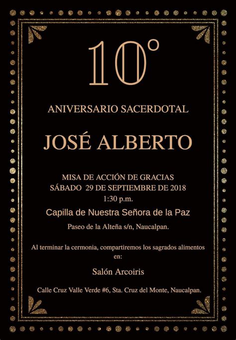 Th Anniversary Priest Invitation