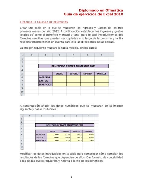 ejercicios excel avanzado 2010 pdf microsoft excel presupuesto
