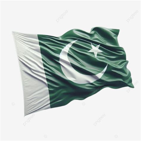 Pakistan Muslim League Flag On White Photo Background Flag On White