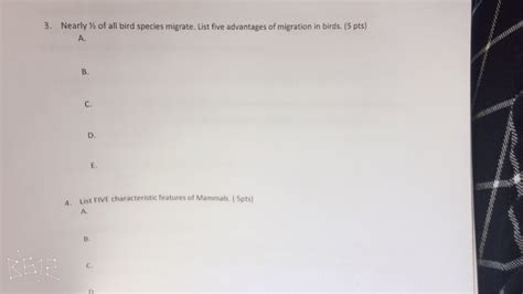 Solved For The Following Questions Use The Space Provided Chegg