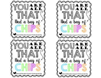 You Are All That And A Bag Of Chips Labels Freebie Free Teacher