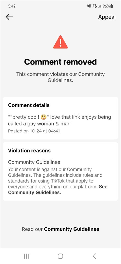 No Idea How This Comment Violated Community Guidelines R Tiktokhelp