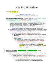 Civ Pro Ii Outline Docx Civ Pro Ii Outline Need Pj Venue Sm Personal
