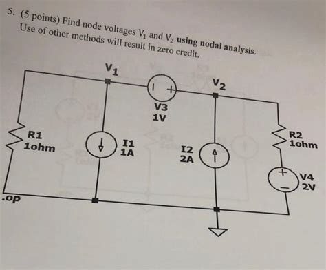 Solved Points Find Node Voltages V And V Using Chegg