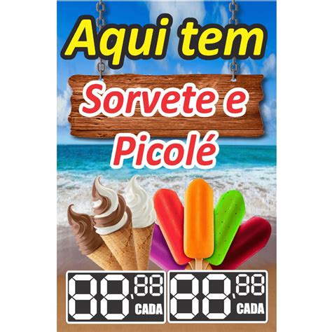 Banner PRONTO Temos sorvete e picolé ENVIO IMEDIATO Shopee Brasil
