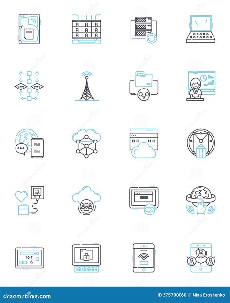 Mobile Devices Linear Icons Set Smartph Tablet Laptop Wearable