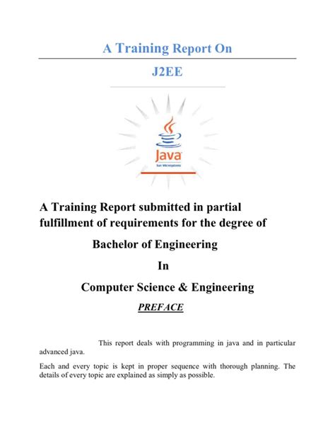 training report pdf java server pages java programming language
