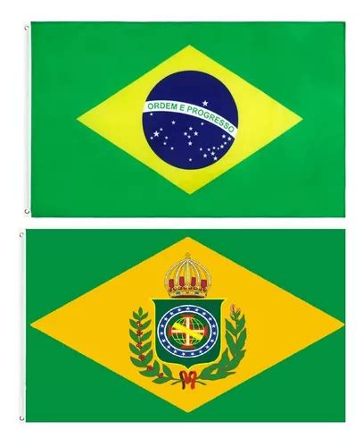 Kit Bandeira Do Brasil E Monarquia Império Brasileiro 150x90