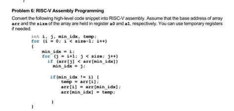 Solved Problem 6 RISC V Assembly Programming Convert The Chegg