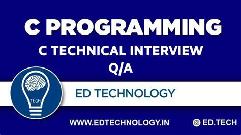 C Technical Interview Questions And Answers C Programming Lectures