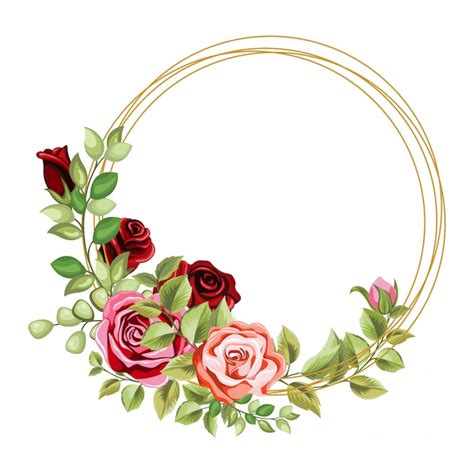 Premium Vector Decorative Circle Frame With Floral And Leaves Ornament