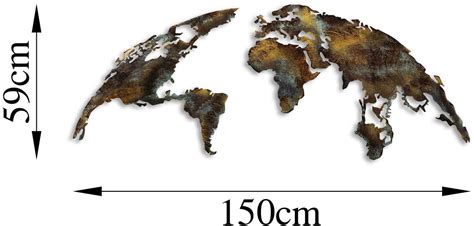 D Coration Murale En M Tal Mappemonde Mod Le