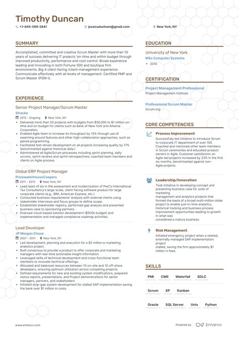 Agile Scrum Master Resume Examples Guide For 2023 Layout Skills