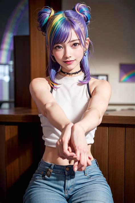 AI c note on Twitter colorful hair AIArtworks AIart AIグラビア AImodel