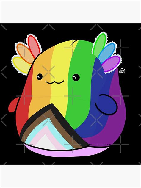 Progress Pride Flag Axolotl Squishmallow Art Print For Sale By
