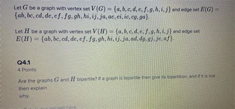 solved let g be a graph with vertex set v g {a b c d