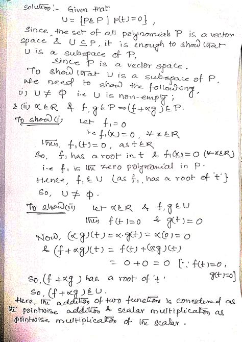 [solved] vector spaces examples and basic properties subspaces and course hero
