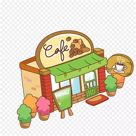 卡通创意咖啡店免抠图PNG图片素材下载 图片编号7297797 PNG素材网