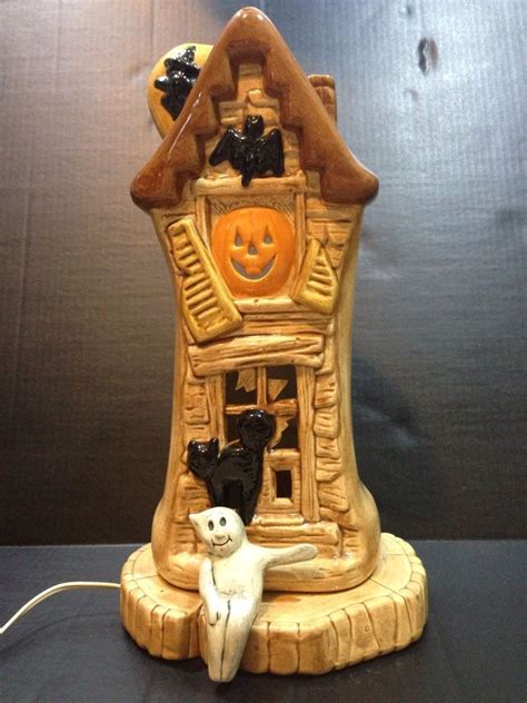 Atlantic Mold Haunted House Lighted Halloween Decor Ceramic Base 16