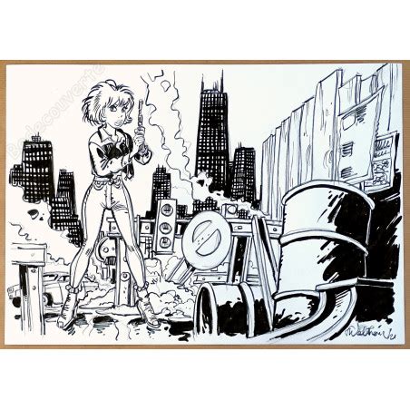 François Walthéry Dessin Original Natacha Hommage à Rubine New York