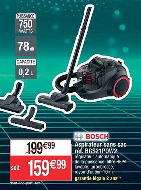 Promo Aspirateur Sans Sac Bgs21pow2 Bosch Chez Cora ICatalogue Fr