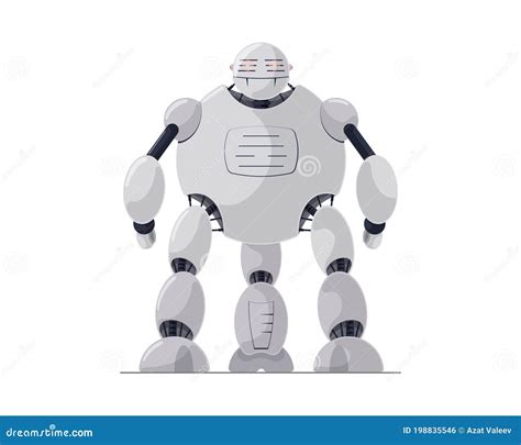 Personaje De Dibujos Animados Detallados En Blanco Robot Concepto