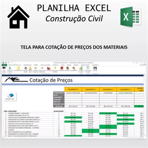 Planilha Excel Para Controle De Gastos Nas Etapas Da Obra R 28 Em