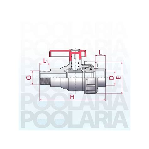Válvula de bola Uniblock PVC PE EPDM roscar macho y encolar Poolaria