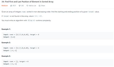 [leetcode] 34 find first and last position of element in sorted array