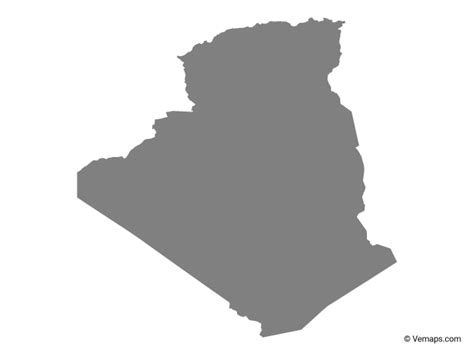 Grey Map Of Algeria Map Vector Vector Free Map Design Outline Human