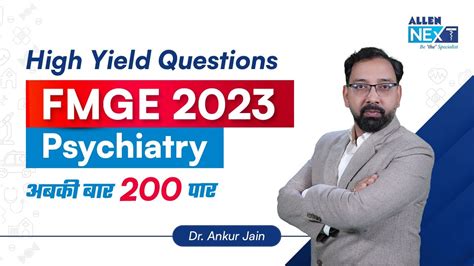 Fmge High Yield Questions Psychiatry By