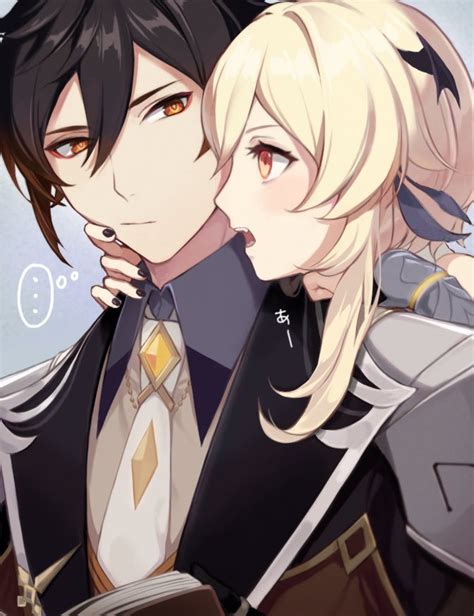 Lumine And Zhongli Genshin Impact Drawn By Tyo Snh Danbooru