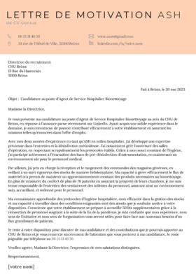 Modèle De Lettre Motivation Auxiliaire Vie En Maison Retraite Ventana