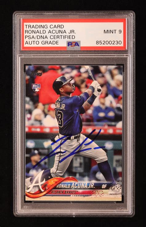 Ronald Acuna Jr Signed 2018 Topps Update US250 RC PSA Autograph