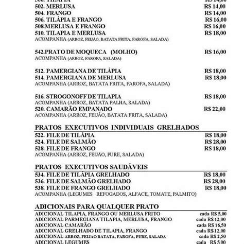 Menu em Restaurante e Petiscaria Casa do Peixe Frito Rolândia R