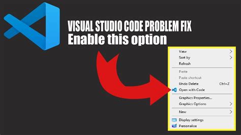 Visual Studio Code Problem Fix How To Enable Open With Code In