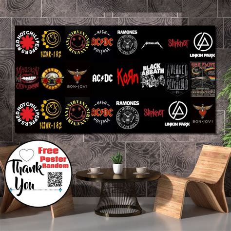 Jual 16PCS Poster Dinding Band Retro Aesthetic Kamar Cowok Distro