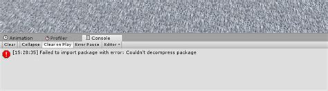 failed to import package with error couldn t decompress package questions and answers unity