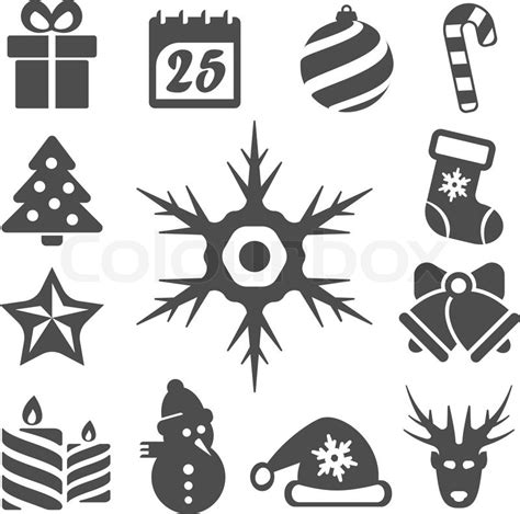 Vector isolerede jul ikoner sæt Stock vektor Colourbox