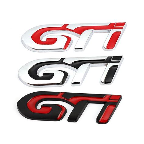 D Metal Gti Logo Emblem Badge Decals Car Front Back Trunk Stickers For