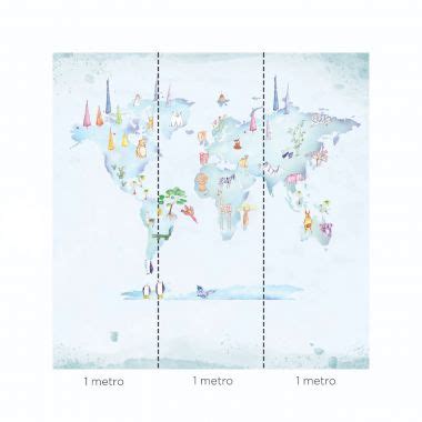 Painel Mapa Mundi Aquarela AmeliePapéis de ParedeIdeias de Mamãe