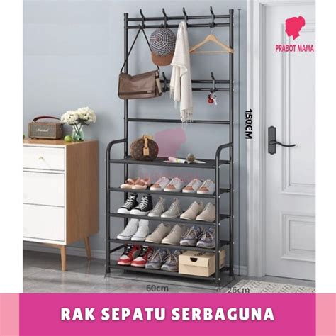 Jual Rak Stand Gantungan Serbaguna LB Rak Sepatu Centelan Baju