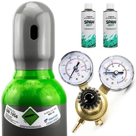 ZESTAW MIX BUTLA GAZ 8L PEŁNA ARGON CO2 REDUKTOR GAZOWY