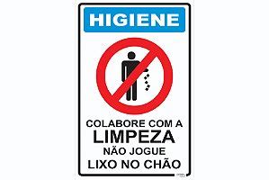 Placa Higiene Colabore a Limpeza Faça Sua Parte Afonso Sinalizações